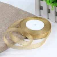 China Fabric Type Satin Ribbons in Silver and Gold Glitter Metallic Perfect for Crafting for sale