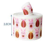 China Gift Wrapping Must-Have 3.8cm Double Face Easter Bunny Ribbon with Cute Cartoon Print for sale