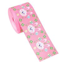 China Gift Wrapping Must-Have 3.8cm Double Face Easter Bunny Ribbon with Cute Cartoon Print for sale