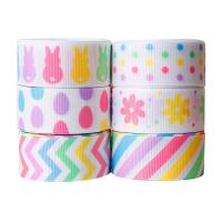 China RIBBONS for DIY Bow Sustainable Cartoon Design Printed Easter Ribbon Grosgrain Fabric for sale