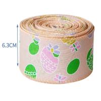 China Polyester Easter Wired Edge Ribbon 2.5 Inch for Holiday Decoration from MSD for sale