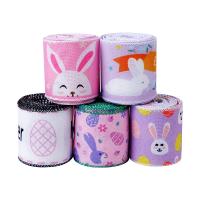 China Colorful 2.5 inch Easter Wired Ribbon Happy Holiday Decor with 2-1/2