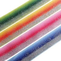 China 38mm Puff Sliver Gradient Glitter Grosgrain Ribbon with Heat-transfer Print for sale