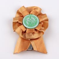 China Custom Satin Award Ribbon Metal Rosettes Top Choice for Commemoration for sale