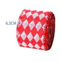 China Single Face Striped Burlap Ribbon Wired for DIY Crafts on Valentine's Day and Christmas for sale