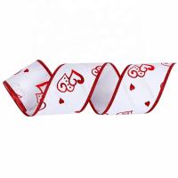 China Valentine's Day Printed Burlap Ribbon 2.5 Inch Width for DIY Floral Arrangements for sale