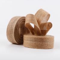 China Stock Jute Burlap Ribbon for Gift Wrapping Solid Color Decorative Ribbon Christmas for sale