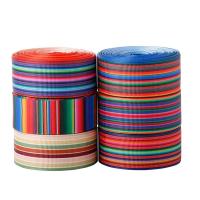 China 25mm Rainbow Striped Grosgrain Ribbon for Hair Bow Making Support 7 Days Sample Order for sale