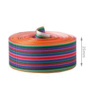 China 25mm Rainbow Striped Grosgrain Ribbon for Hair Bow Making Support 7 Days Sample Order for sale