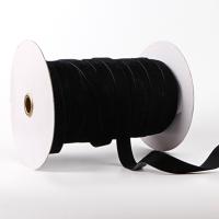 China Single Face Style Double Sided Black Velvet Ribbon with Velvet Fabric Type for sale