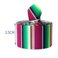 China Craft Blanket Fiesta Stripes Serape Traditional Grosgrain Printed Ribbon 25mm Mexican for sale