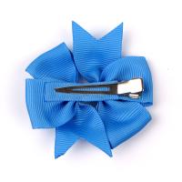 China 196 Color Range Selection Grosgrain Hair Ribbon Bow with Custom Logo and Clip On Back for sale