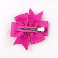 China 196 Color Range Selection Grosgrain Hair Ribbon Bow with Custom Logo and Clip On Back for sale