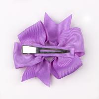 China 196 Color Range Selection Grosgrain Hair Ribbon Bow with Custom Logo and Clip On Back for sale