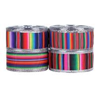 China Printed Rainbow Stripes Grosgrain Ribbons for DIY Wrapping and Fall Crafts Decoration for sale