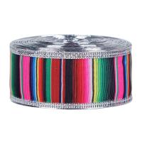 China Printed Rainbow Stripes Grosgrain Ribbons for DIY Wrapping and Fall Crafts Decoration for sale