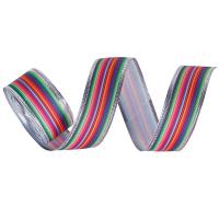 China Printed Rainbow Stripes Grosgrain Ribbons for DIY Wrapping and Fall Crafts Decoration for sale