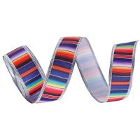 China Printed Rainbow Stripes Grosgrain Ribbons for DIY Wrapping and Fall Crafts Decoration for sale