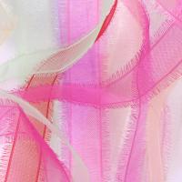 China Double Sided 16mm Width Designer Korean Sari Silk Organza Chiffon Fringe Tassel Ribbon for sale