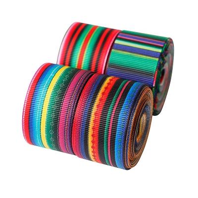 China 25mm Mexican Stripes Grosgrain Ribbon for Decoration and 7 Days Sample Order Support for sale