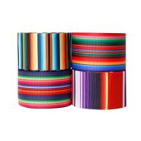China Colorful 25mm Rainbow Stripes Grosgrain Ribbon for Hair Bows Crafts Gift Wrapping for sale