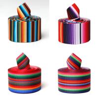 China Colorful 25mm Rainbow Stripes Grosgrain Ribbon for Hair Bows Crafts Gift Wrapping for sale