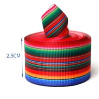 China Colorful 25mm Rainbow Stripes Grosgrain Ribbon for Hair Bows Crafts Gift Wrapping for sale