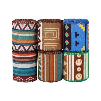 China Colorful Wired Design Ribbons Customized 2.5 Inch Printed Ribbons for Party Decoration for sale