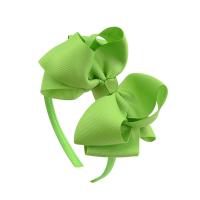 China Latest Design Pure Handmade Green Ribbon Flower Hairband for Children Acceptable OEM for sale