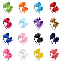 China Latest Design Pure Handmade Green Ribbon Flower Hairband for Children Acceptable OEM for sale