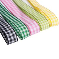 China Custom Check Gingham Tartan Plaid 100% Polyester Ribbon Double Face Style for sale