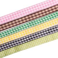 China Custom Check Gingham Tartan Plaid 100% Polyester Ribbon Double Face Style for sale