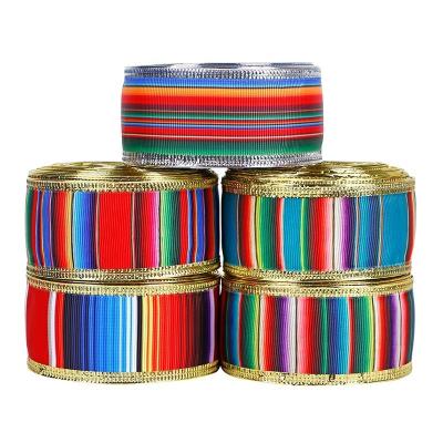 China All Occasion Wired Mexican Ribbon Vibrant Fiesta Ribbons for Crafts and Decorations for sale