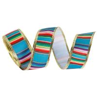 China All Occasion Wired Mexican Ribbon Vibrant Fiesta Ribbons for Crafts and Decorations for sale