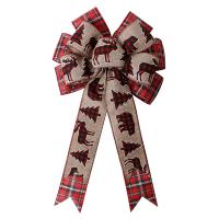 China Upgrade Your Christmas Tree with Our Pre-Made Customized Burlap Ribbon Bow for sale