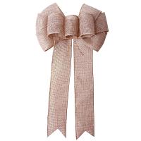 China Upgrade Your Christmas Tree with Our Pre-Made Customized Burlap Ribbon Bow for sale