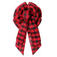 China Upgrade Your Christmas Tree with Our Pre-Made Customized Burlap Ribbon Bow for sale