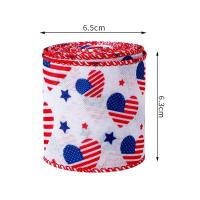 China American Independence Day Burlap Ribbon 2-1/2