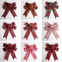 China Polyester or Jute Handmade Burlap Ribbon Pre Made Gift Bows for Christmas Tree Decoration for sale