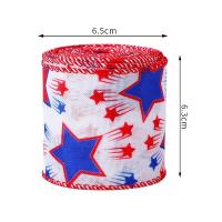 China Single Face Wired Edge Ribbons for Wreath Sustainable American Independence Day Decor for sale