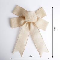 China Customized Design Natural Jute Burlap Ribbon Bows for Christmas Garland Decoration for sale