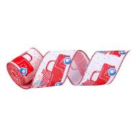 China Single Face Wired Edge Ribbons for Wreath Sustainable American Independence Day Decor for sale