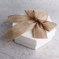 China Customized Design Natural Jute Burlap Ribbon Bows for Christmas Garland Decoration for sale