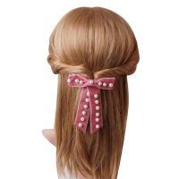 China Elegant Velvet Ribbon Hair Bow for Girls Customized Korean Women's Hair Decoration for sale
