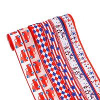 China Custom Printed Polyester Patriotic National Day Ribbons for American Independence Day for sale