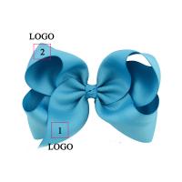 China Custom 8 Inch Children Hair Grips Ribbon Hair Bow with Clip and Efficiency for sale