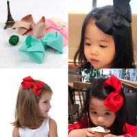 China Custom 8 Inch Children Hair Grips Ribbon Hair Bow with Clip and Efficiency for sale