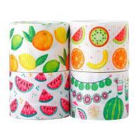 China 1.5 Inch Custom Made Grosgrain Ribbon Featuring Summer Watermelon Banana Fruits Print for sale