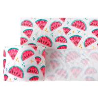 China 1.5 Inch Custom Made Grosgrain Ribbon Featuring Summer Watermelon Banana Fruits Print for sale