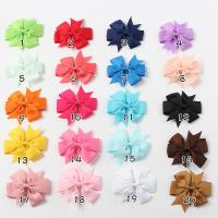 China Ribbon Hair Bow Accessories 8cm Solid Color Grosgrain Fabric for Girls' Hair Band Bow for sale